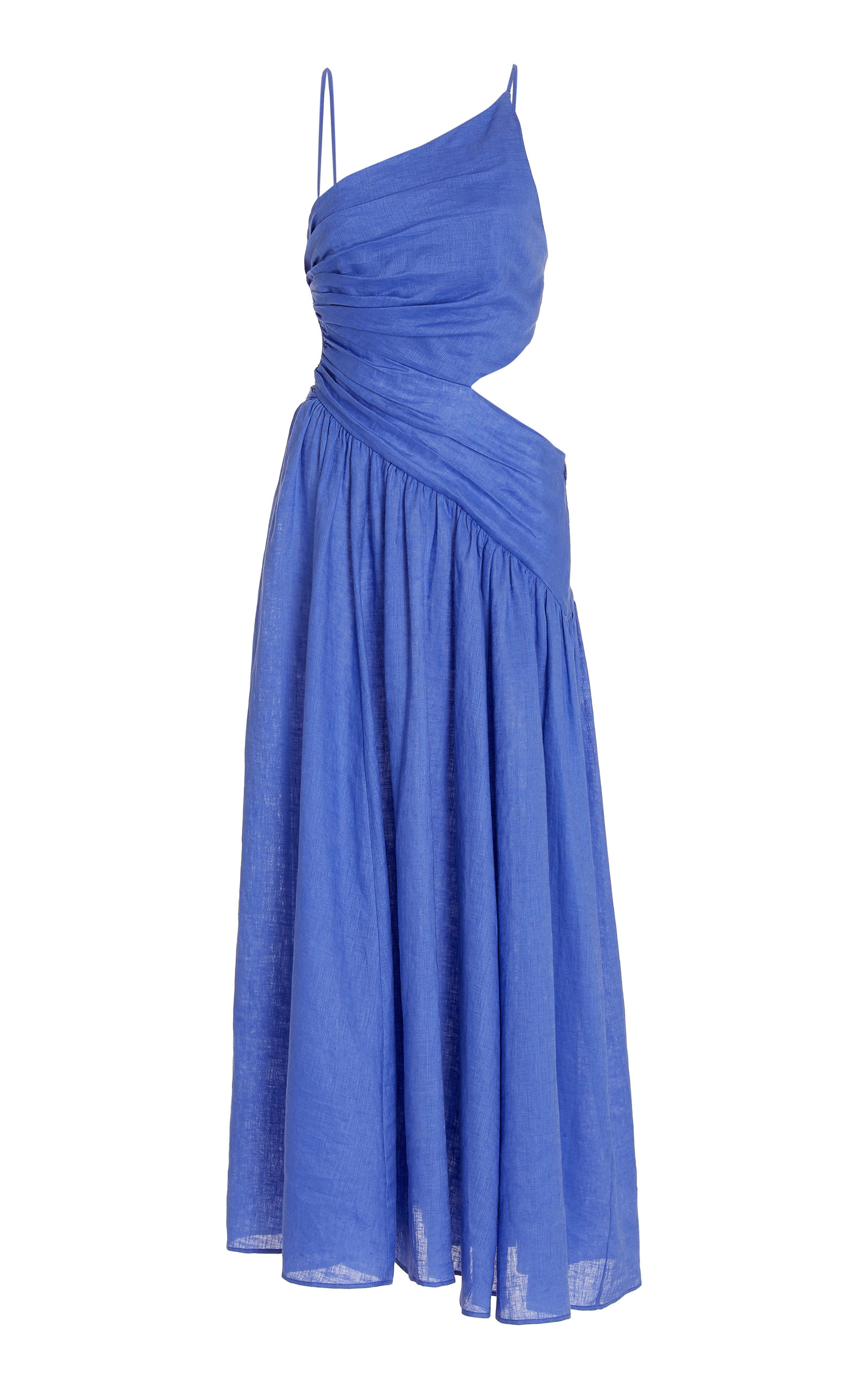 Zimmermann Tropicana Open-Back Linen Maxi Dress In Blue - 40% Off |  Editorialist