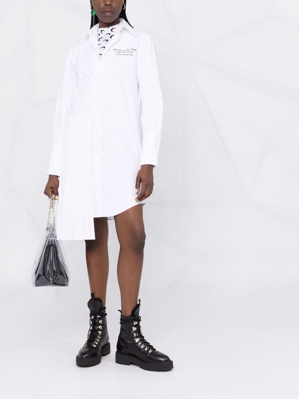 OFF-WHITE Popeline Asymmetric Shirt Dress