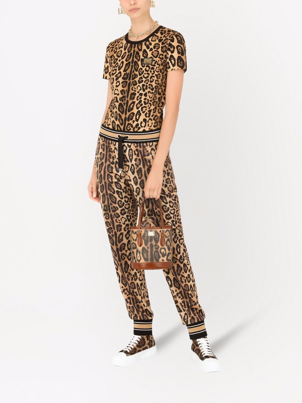 DOLCE & GABBANA Small Leopard-Print Bucket Bag