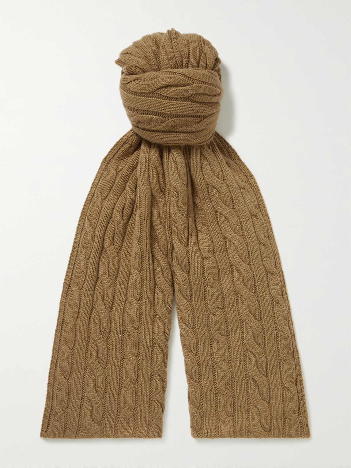LORO PIANA Loro Piana - Cable-Knit Baby Cashmere Scarf - Men - Brown