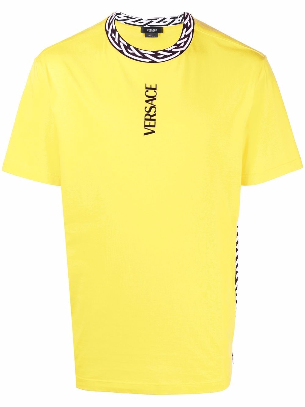 国内正規品 VERSACE La Greca S/S Shirt Versace La Greca Trim T-Shirt In Yellow - 50% Off | Editorialist