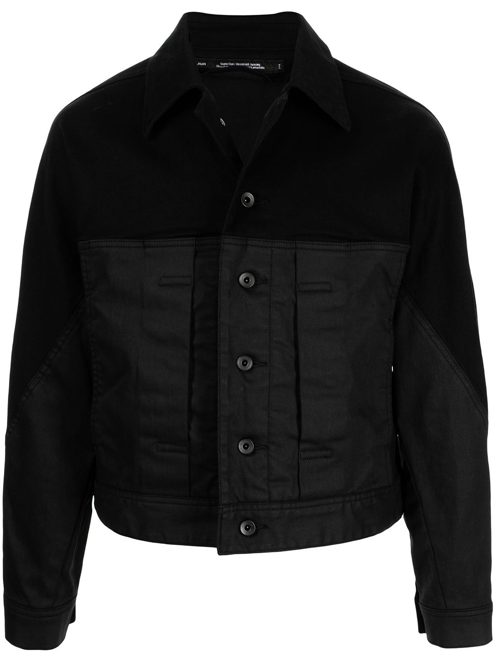 Julius Coated Zip-Up Denim Jacket In Black - 38% Off | Editorialist