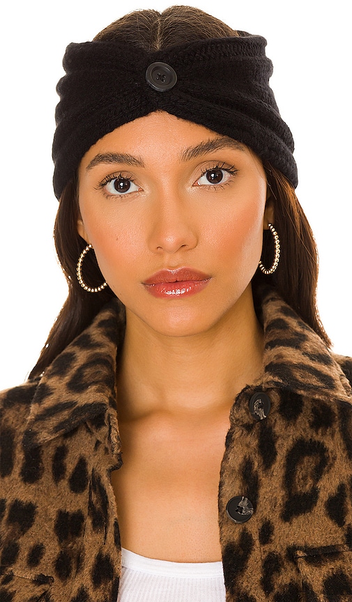 Autumn Cashmere Button Back Head Warmer In Black - 82% Off 