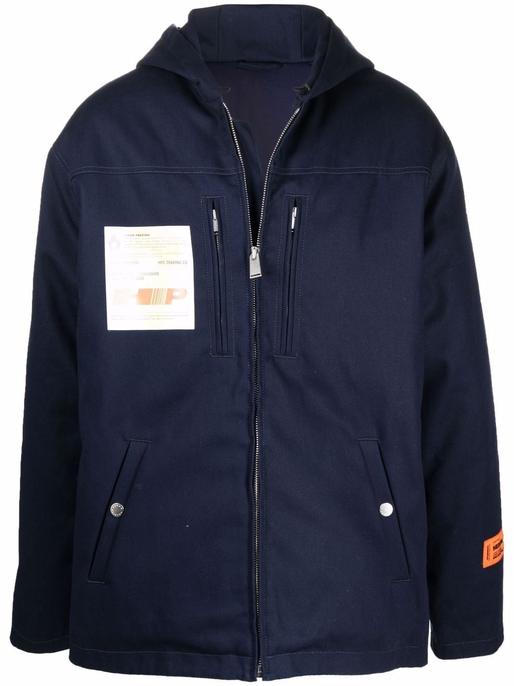 HERON PRESTON Heron Preston Patch Detail Zip-Up Hooded Jacket