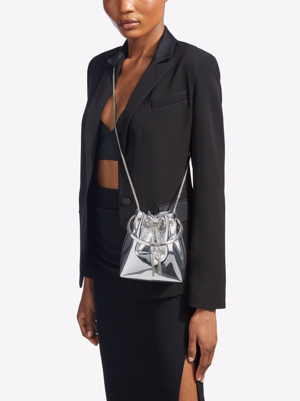 JIMMY CHOO Jimmy Choo Mini Bucket Bag with Tassel Detail