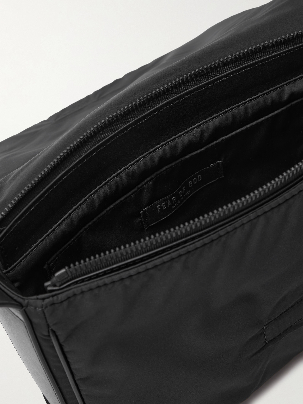 Fear Of God Logo-AppliquéD Leather-Trimmed Shell Messenger Bag In