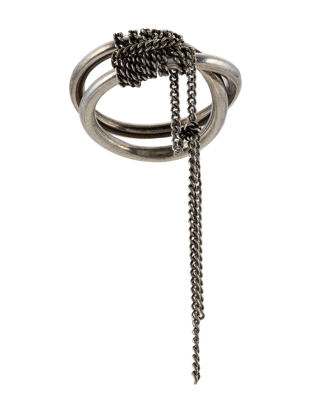 Ann Demeulemeester Chain Detail Ring - Silver | Editorialist