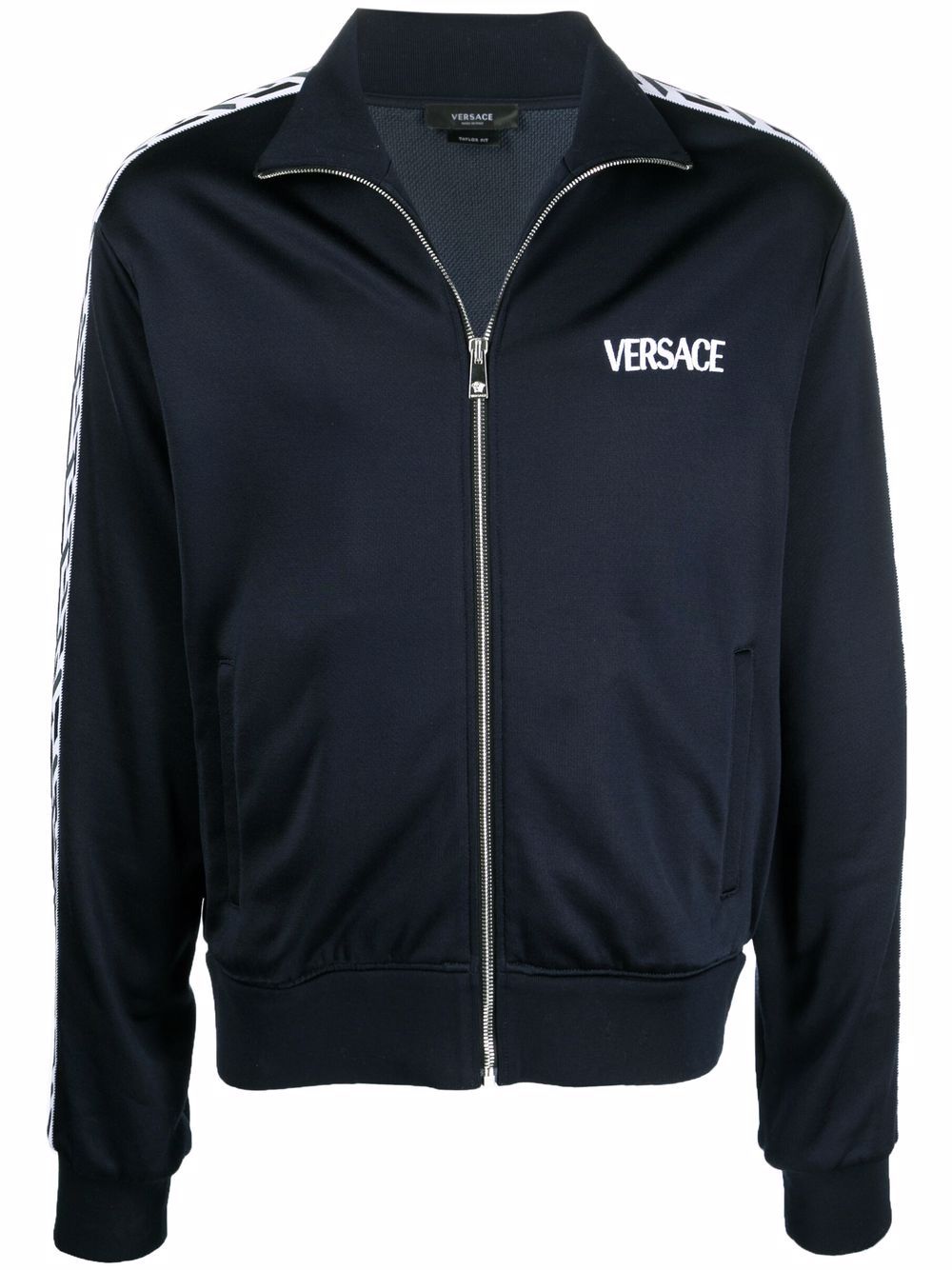 Versace A Greca Ogo-Embroidered Track Jacket In Blue - 65% Off