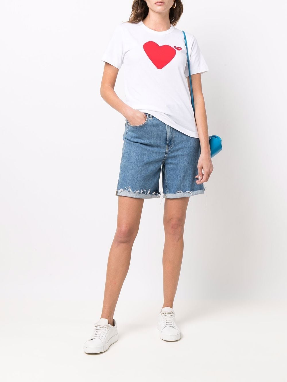 PLAY COMME DES GARCON Comme Des Garçons Play Signature Heart Logo-Patch T-Shirt