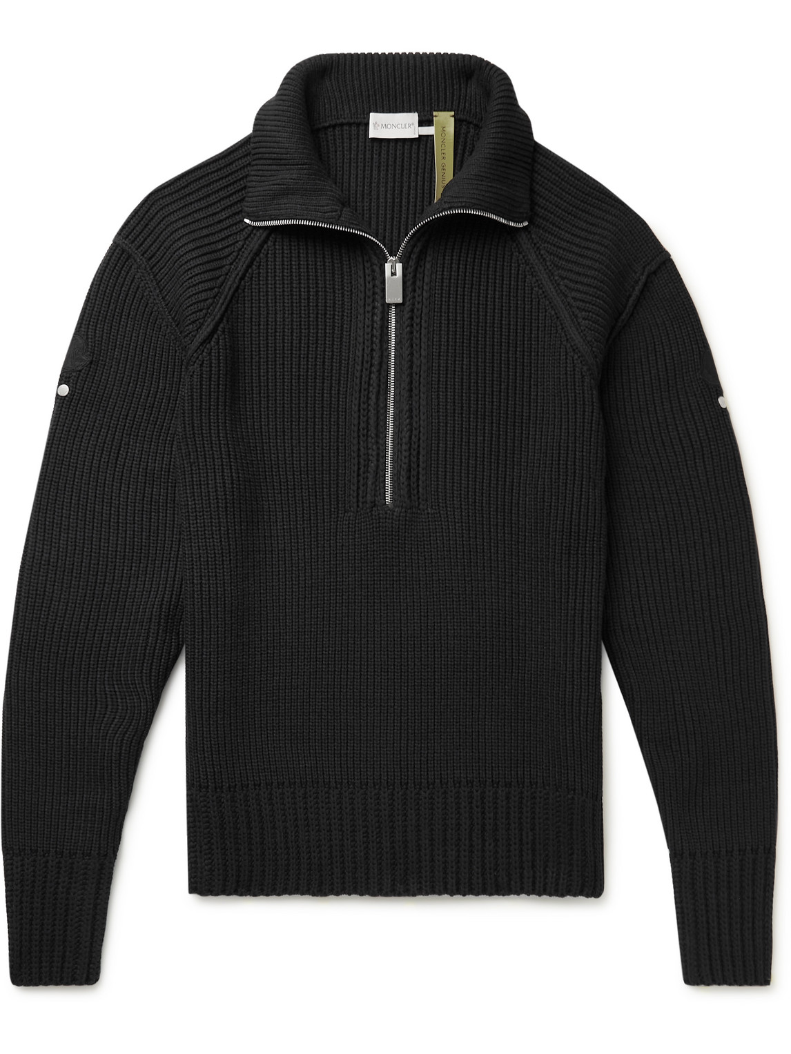 Moncler 6 1017 Alyx 9sm Ribbed-Knit Half-Zip Sweater - Black