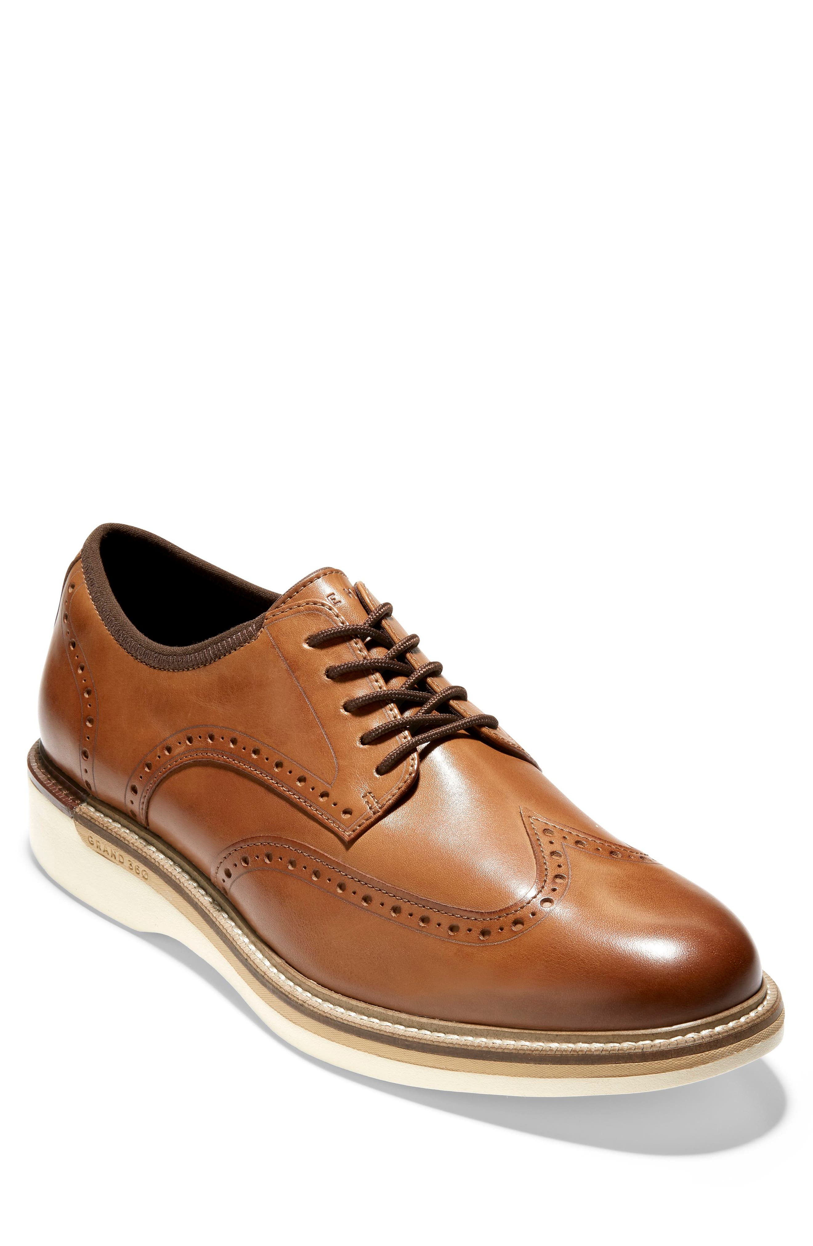 Cole Haan Mens Grand Series Wingtip Oxfords British Tan Leather Brogue 360 10.5 Men main image 4