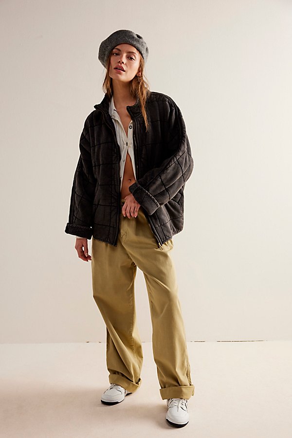 Free People Dolman giacca in maglia trapuntata oversize zip