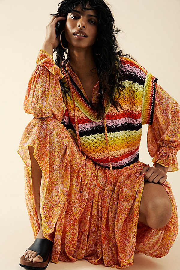 Free People Floral Print Maxi Dress - Fallen Star Combo | Editorialist