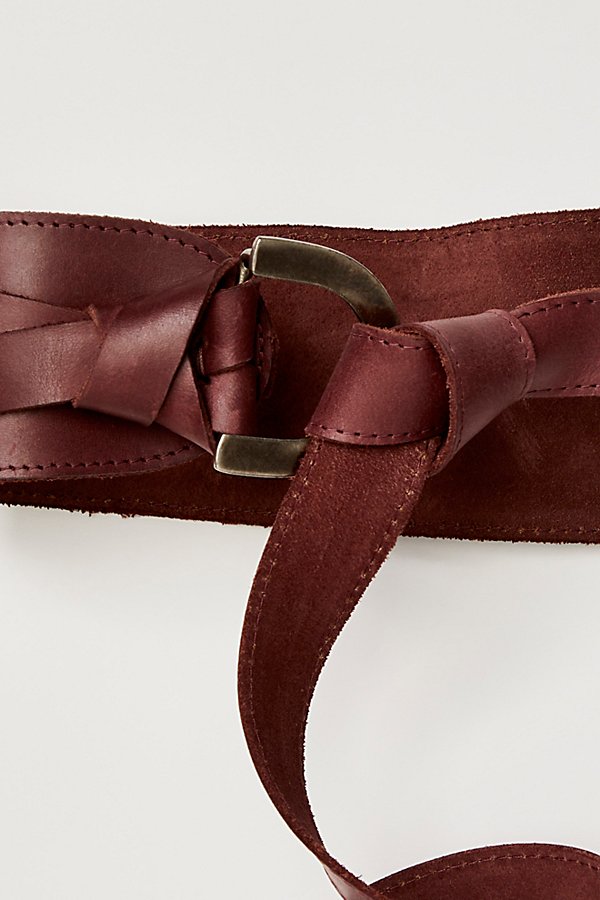 Free People Waltz Leather Waist Belt - Tiger Eye | Editorialist display picture 1