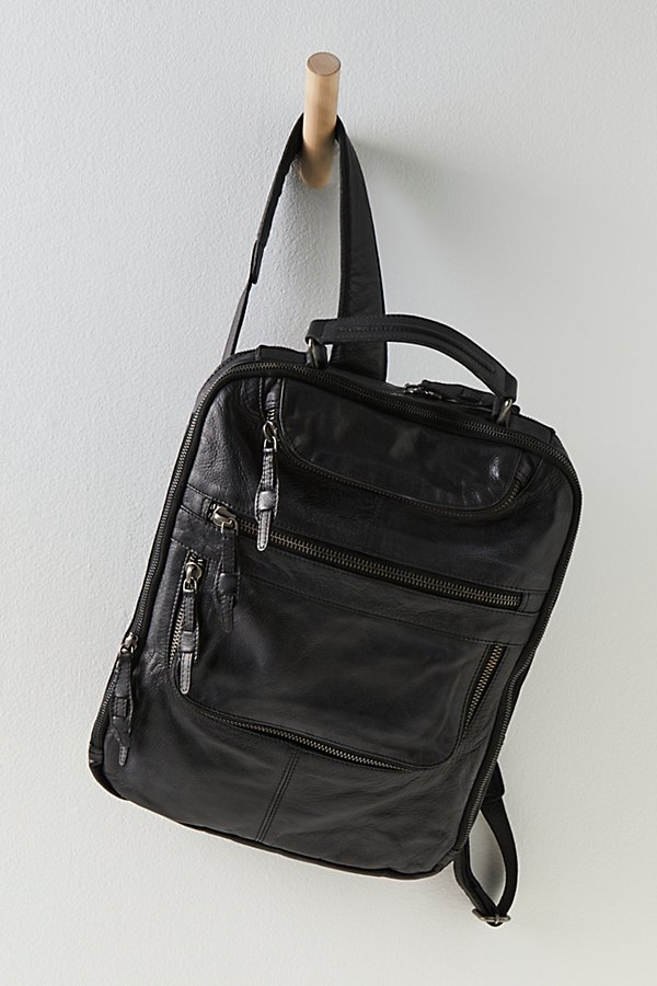 Free People East End Leather Backpack - Black | Editorialist display picture 2