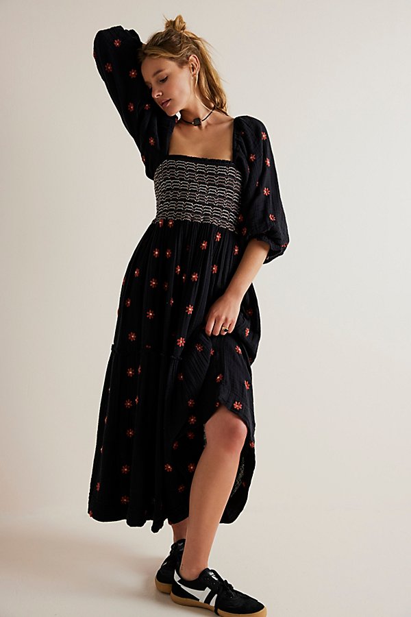 Free People Dahlia Embroidered Maxi Dress - Burgundy Road | Editorialist