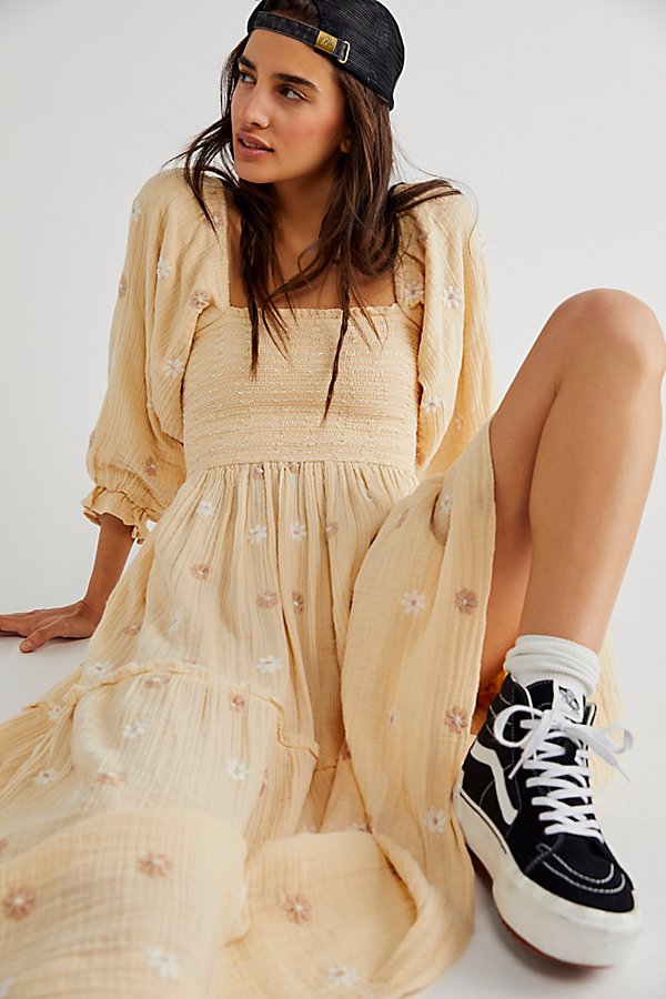 Free People Dahlia Embroidered Maxi Dress - Burgundy Road | Editorialist