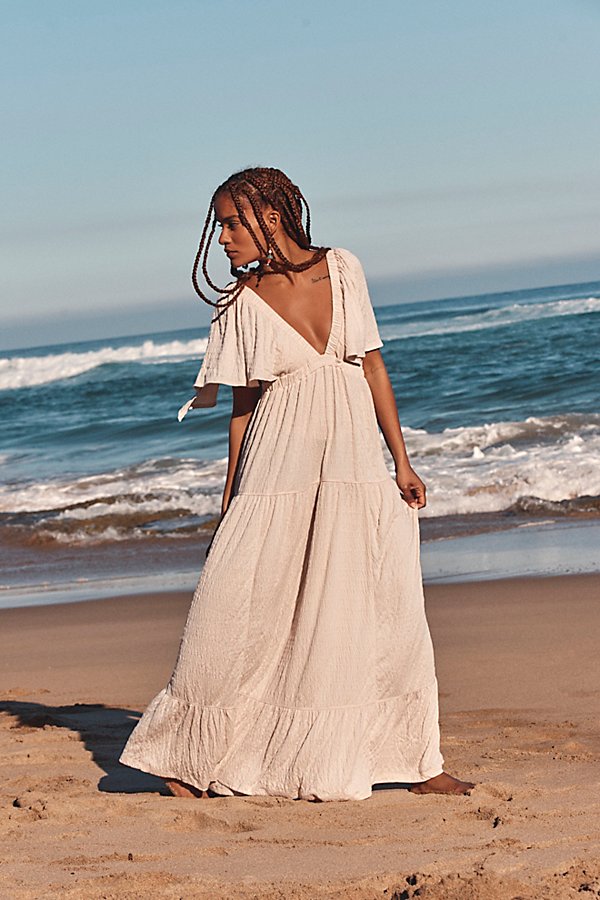 chinese dress ladies Free People Sundrenched Maxi Almost Apricot  KEEP Boutique