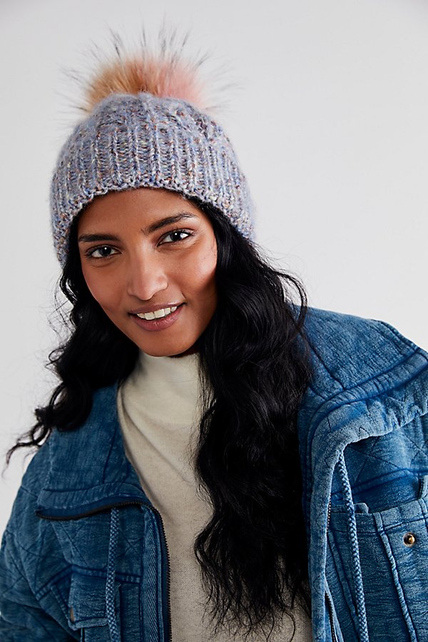 Free People Confetti Cable Pom Beanie By - Natural 