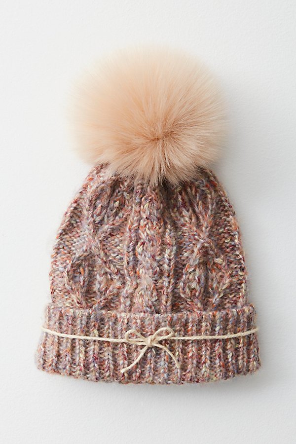Free People Confetti Cable Pom Beanie By - Natural  display picture 1