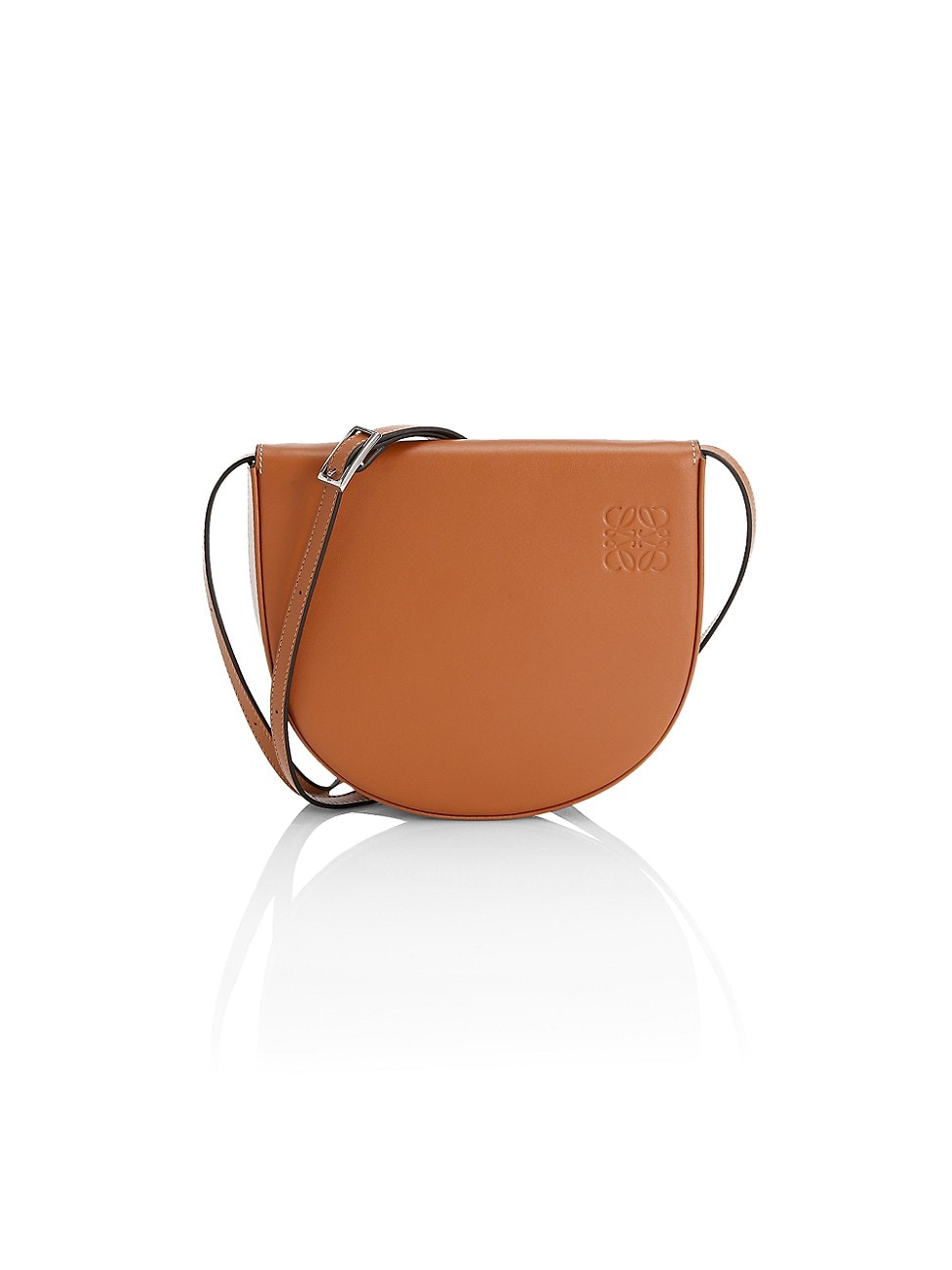 loewe heel leather saddle bag