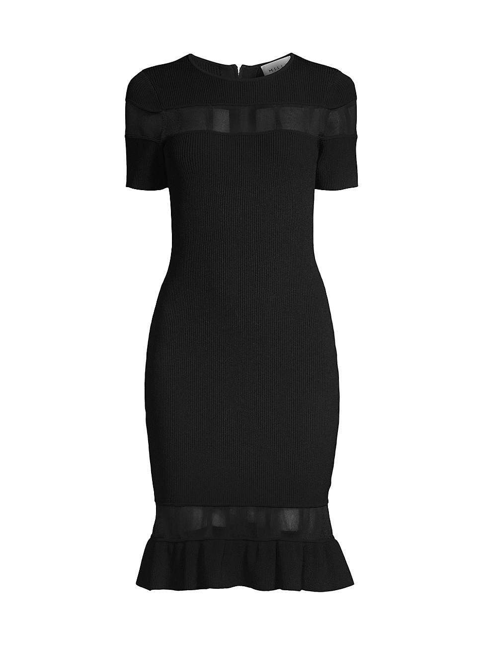 Milly Sheer Inset Rib-Knit Dress In Black - 75% Off | Editorialist Milly Sheer Inset Rib-Knit Dress In Black - 75% Off | Editorialist