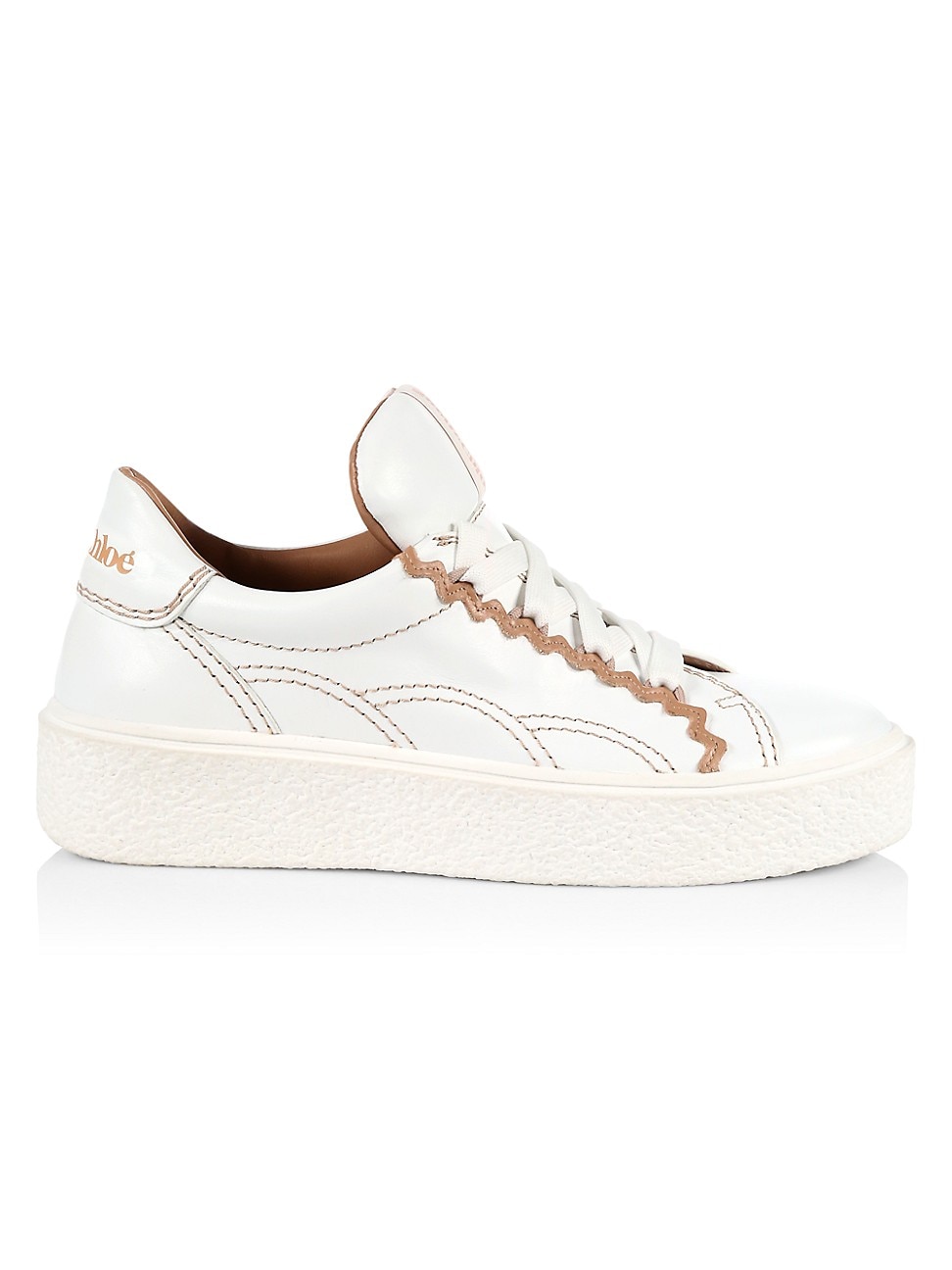 See By Chloé Sevy Leather Sneakers Nude Editorialist