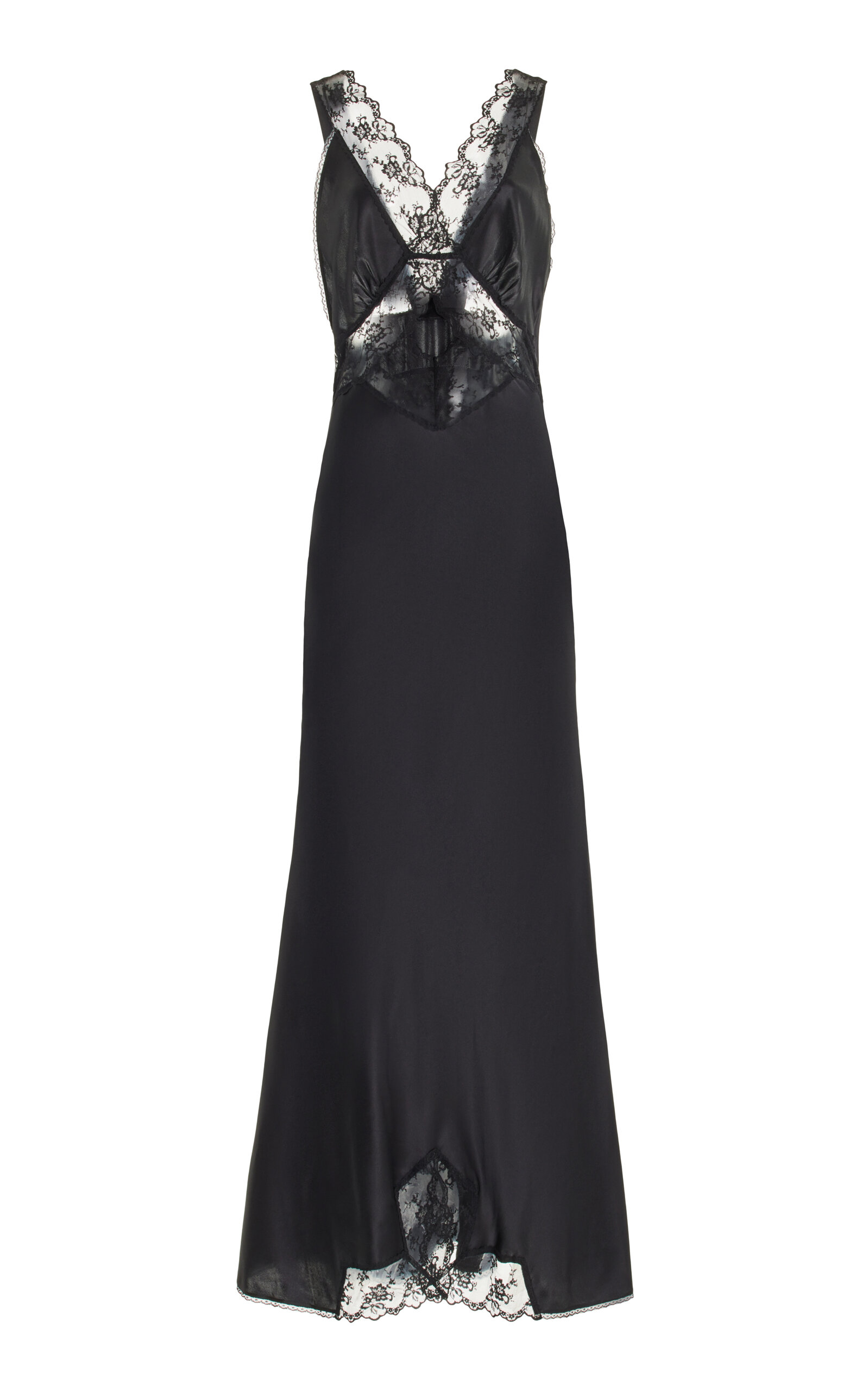 fitted lace wedding dress Chantella Lace Cut Out Maxi Dress | Black | Womens main image 1