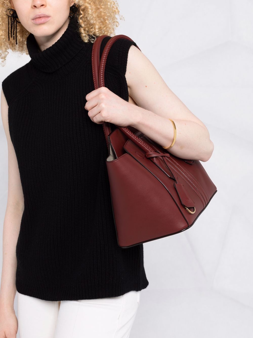 Bally Sandah Leather Top Handle Bag In Red - 40% Off Bally Sandah Leather Top Handle Bag In Red - 40% Off