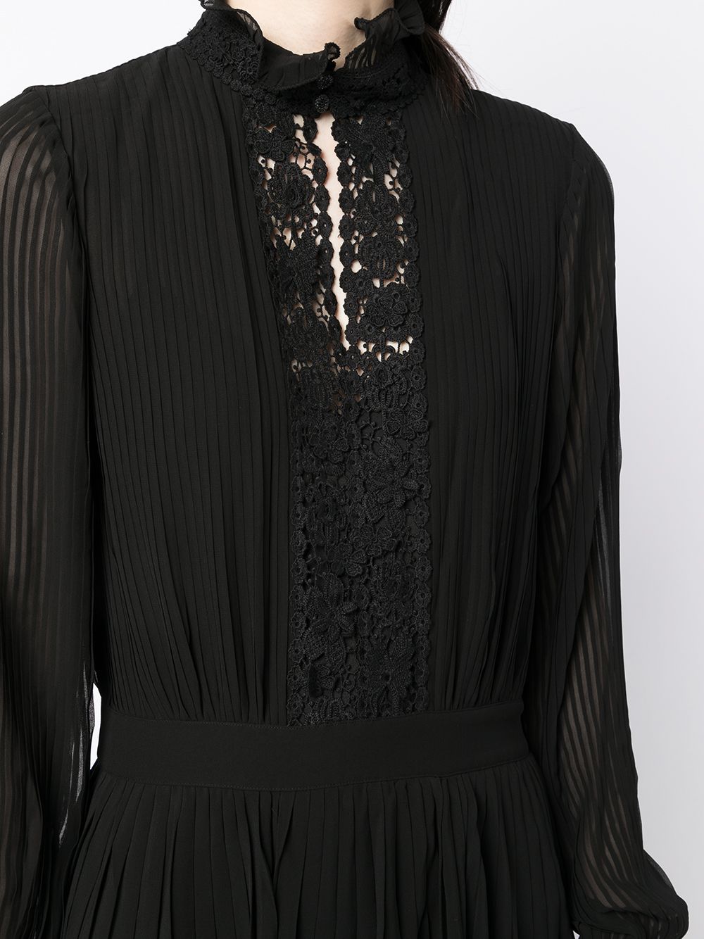 polo ralph lauren pleated georgette dress Polo Ralph Lauren Anbele Midi Dress In Polo Black