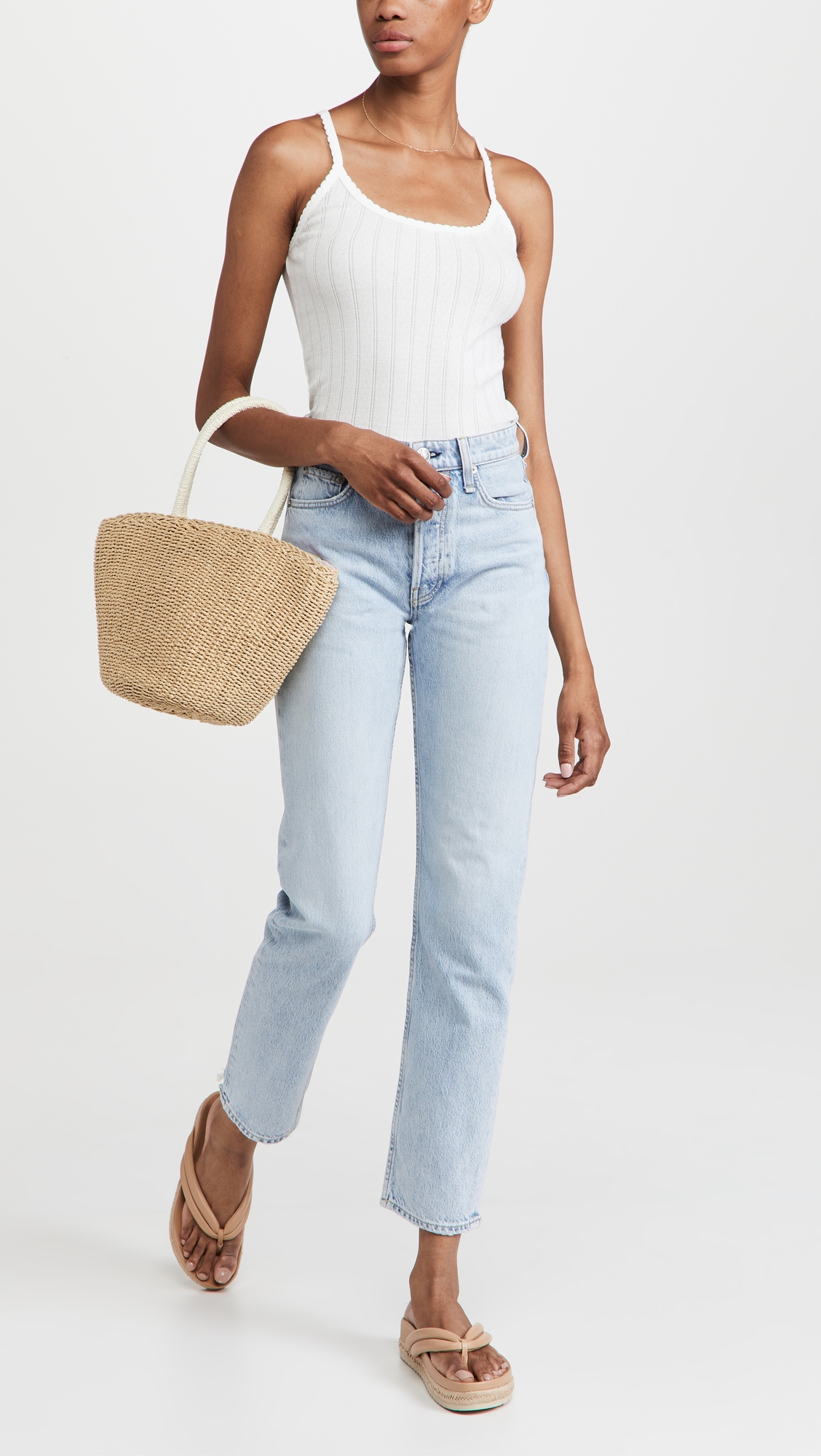 LESET Pointelle Tank Top