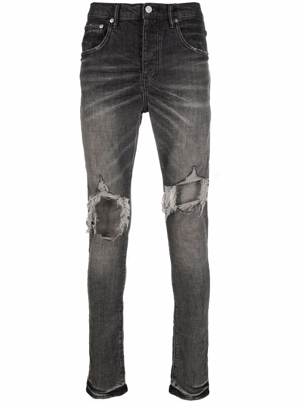 Purple Brand Low-Rise Slim-Cut Jeans - Black - 20% Off | Editorialist