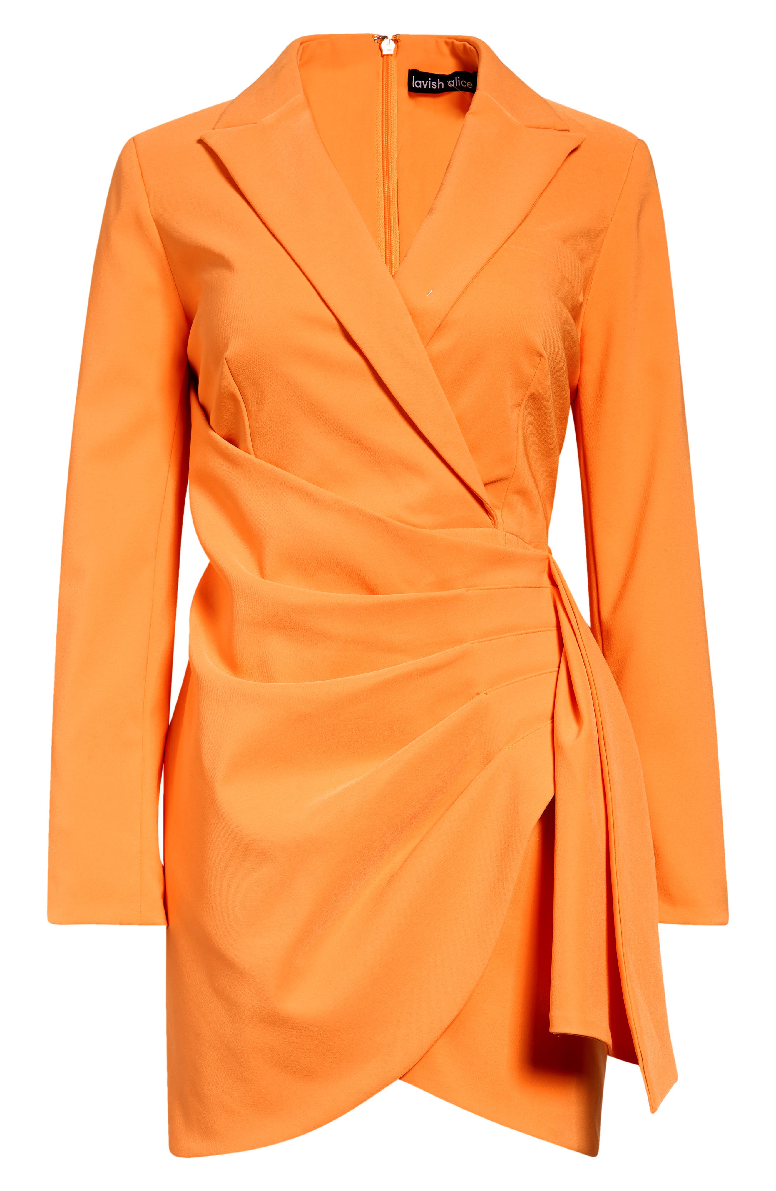 Lavish Alice Faux Wrap Long Sleeve Blazer Dress In Orange - 50% Off |  Editorialist