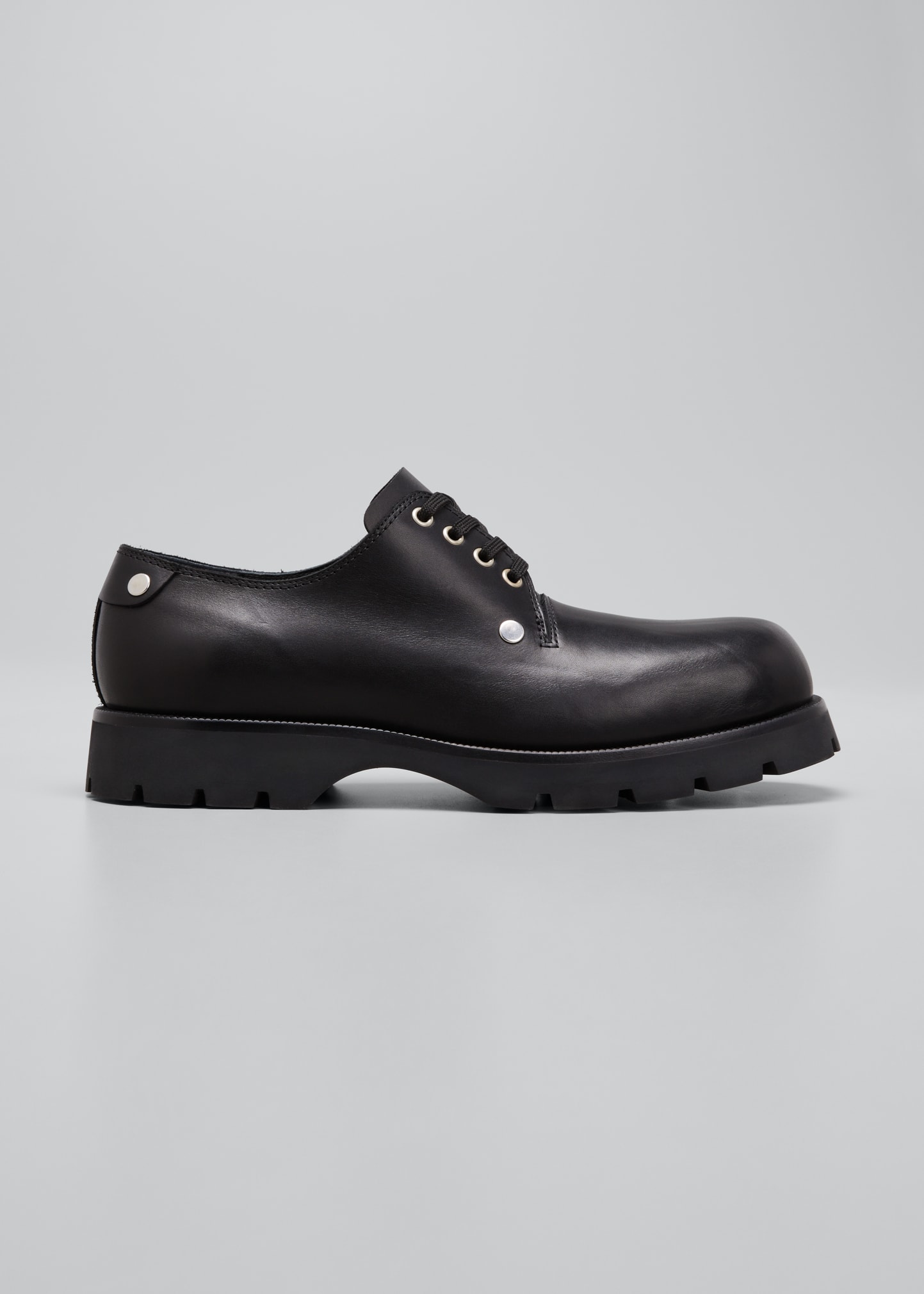 Jil Sander Lug-Sole Calf Leather Derby Shoes - Black | Editorialist