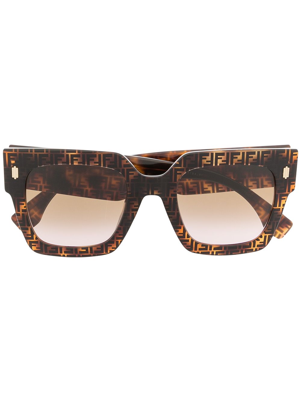 Fendi Ff Square-Frame Sunglasses In Brown - 50% Off  display picture 1