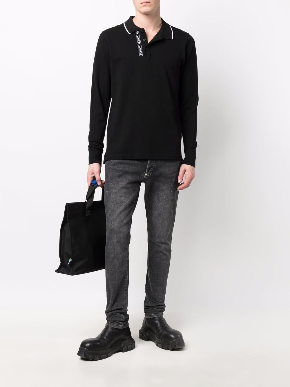 PHILIPP PLEIN logo embroidered polo shirt