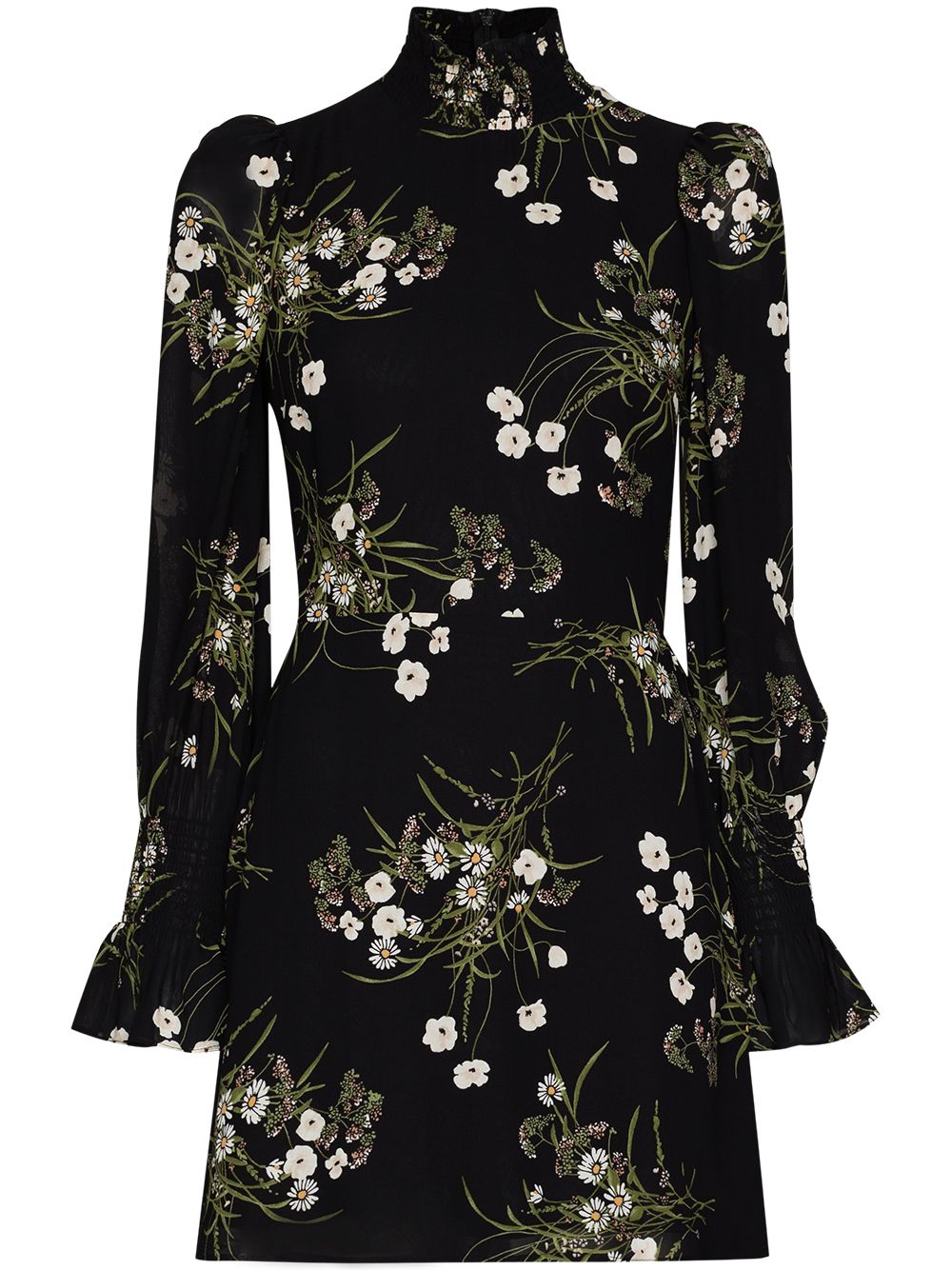 reformation black floral mini dress Reformation