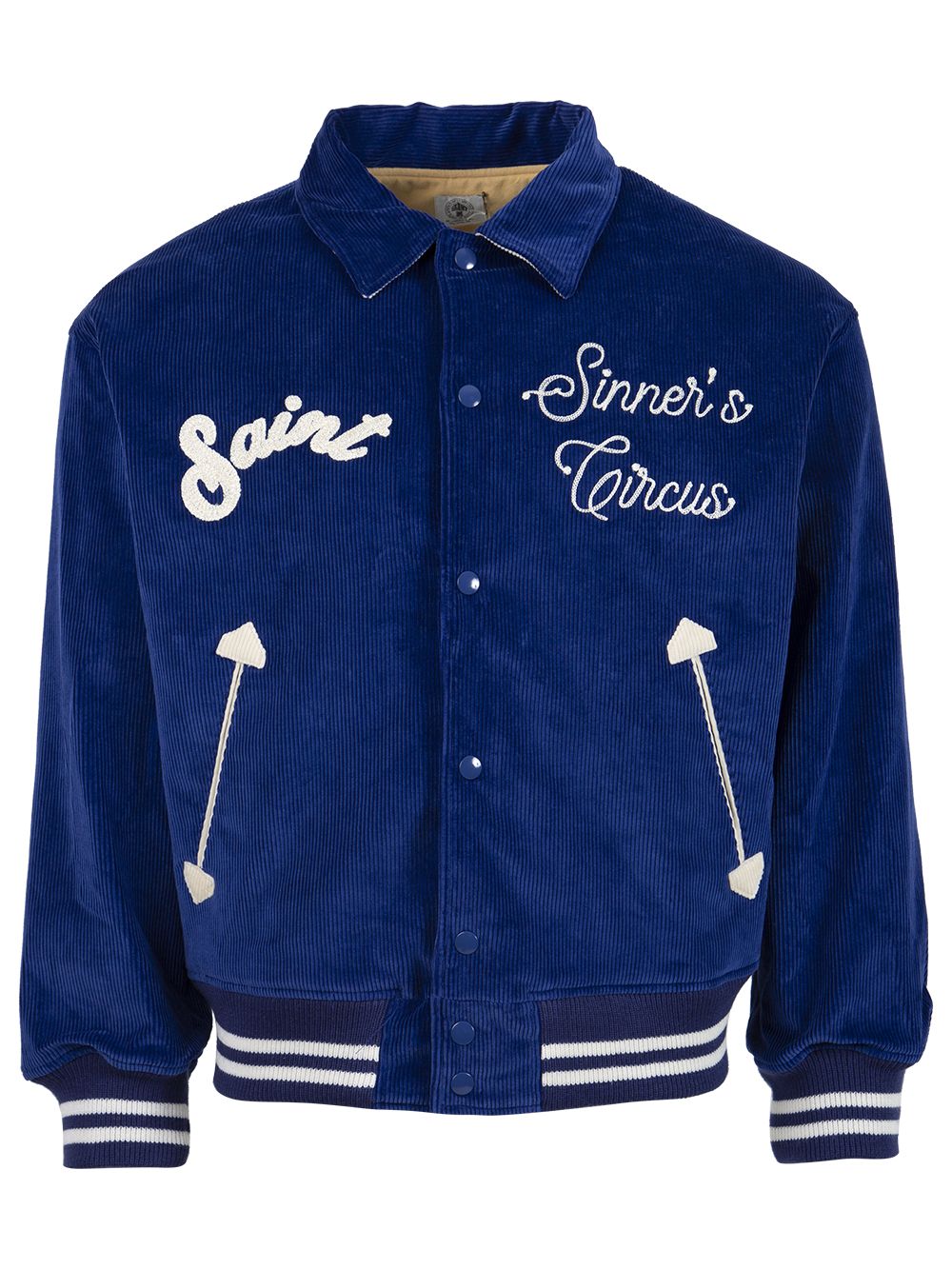 Saint Michael Sinner'S Circus Corduroy Jacket - Blue | Editorialist