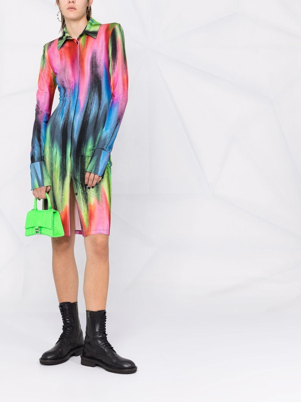 ATTICO The Attico Graphic-Print Shirtdress