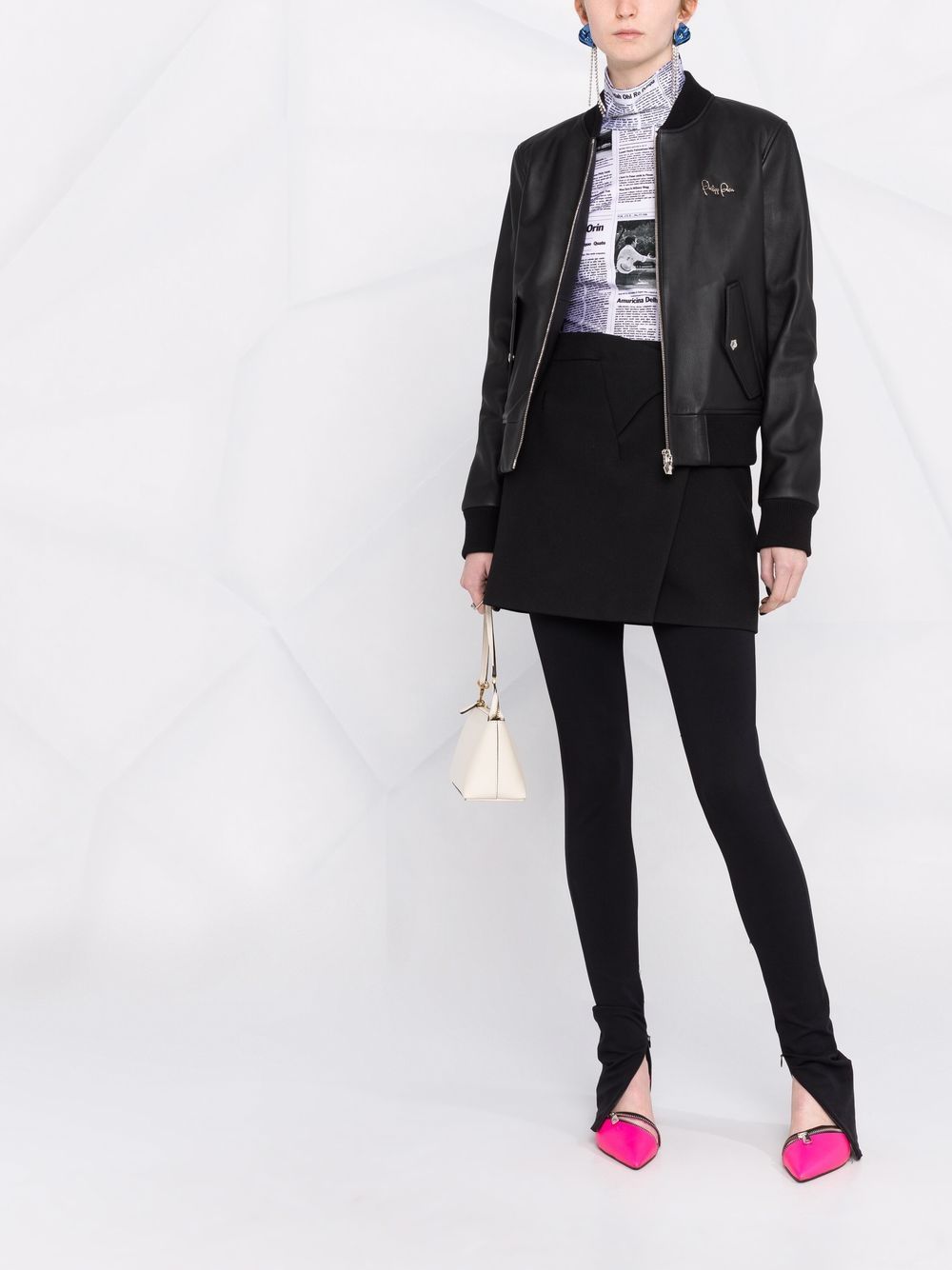 PHILIPP PLEIN Philipp Plein Leather Bomber Jacket