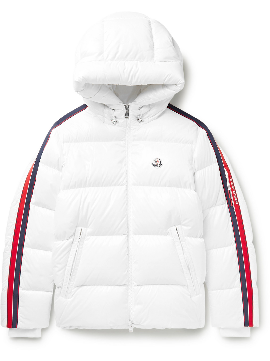 Moncler Dincer Striped Quilted Nylon Hooded Down Jacket