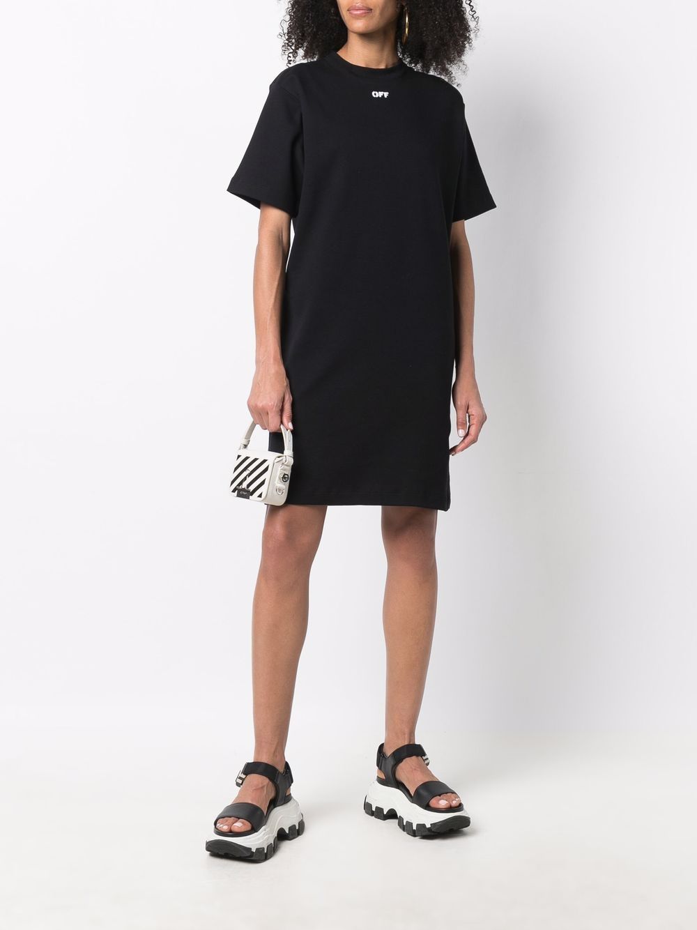 Buy Off-White Off-stamp T-shirt Dress - Black At 16% Off