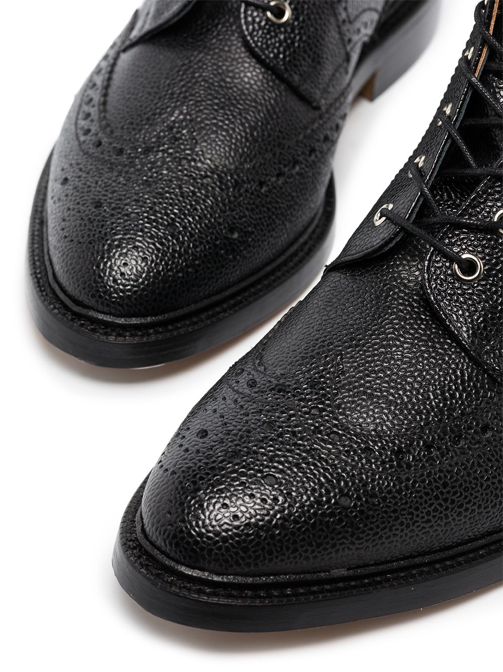 Thom Browne Wingtip Brogue Boots In Black | Editorialist