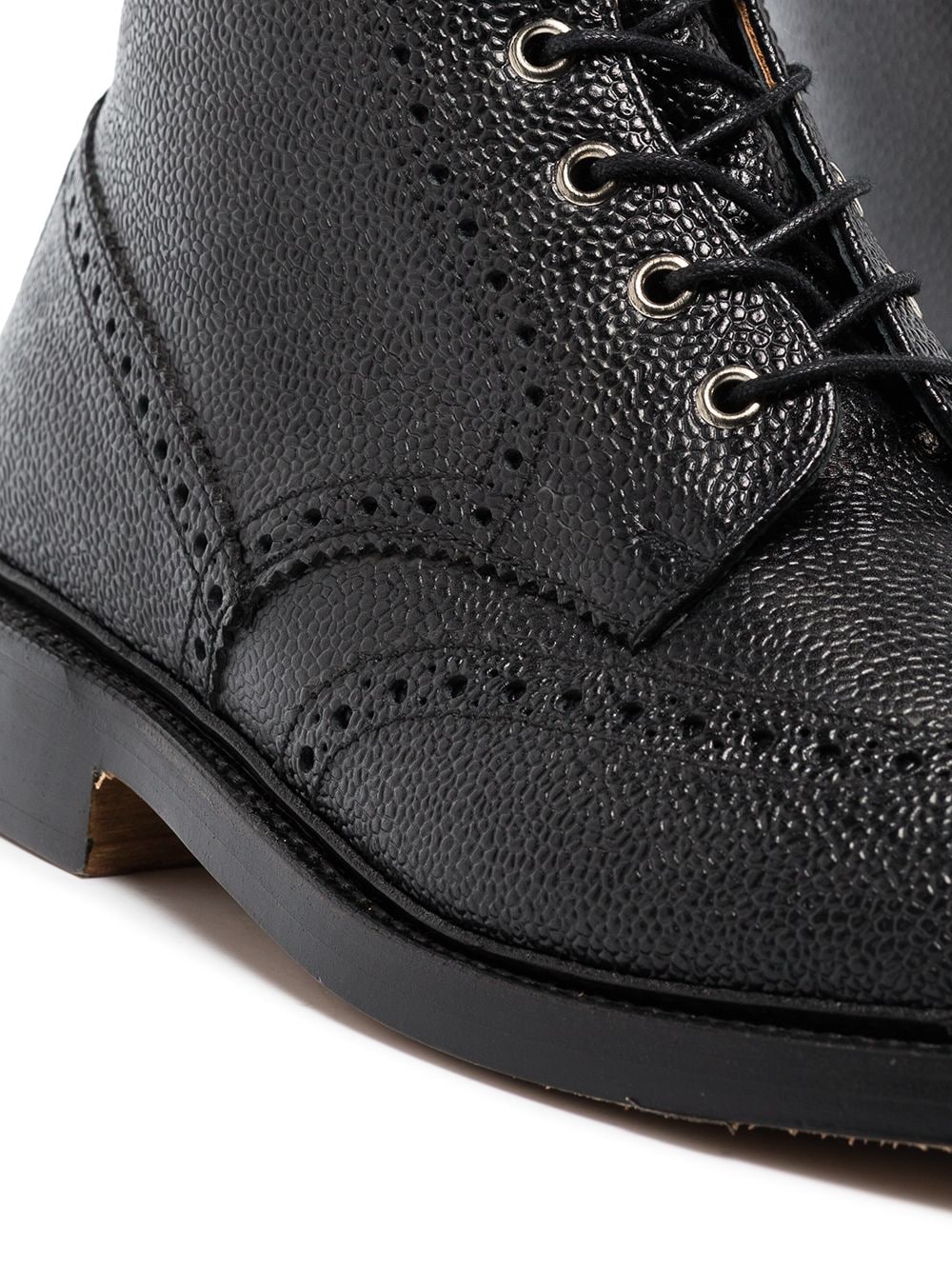Thom Browne Wingtip Brogue Boots In Black | Editorialist display picture 1