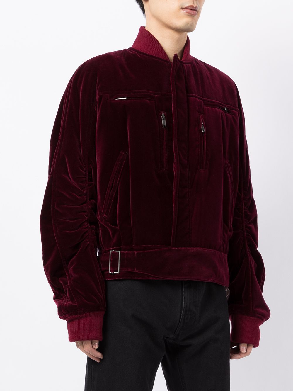 Buy HAIDER ACKERMANN Velvet-effect Bomber Jacket - Red At 30% Off