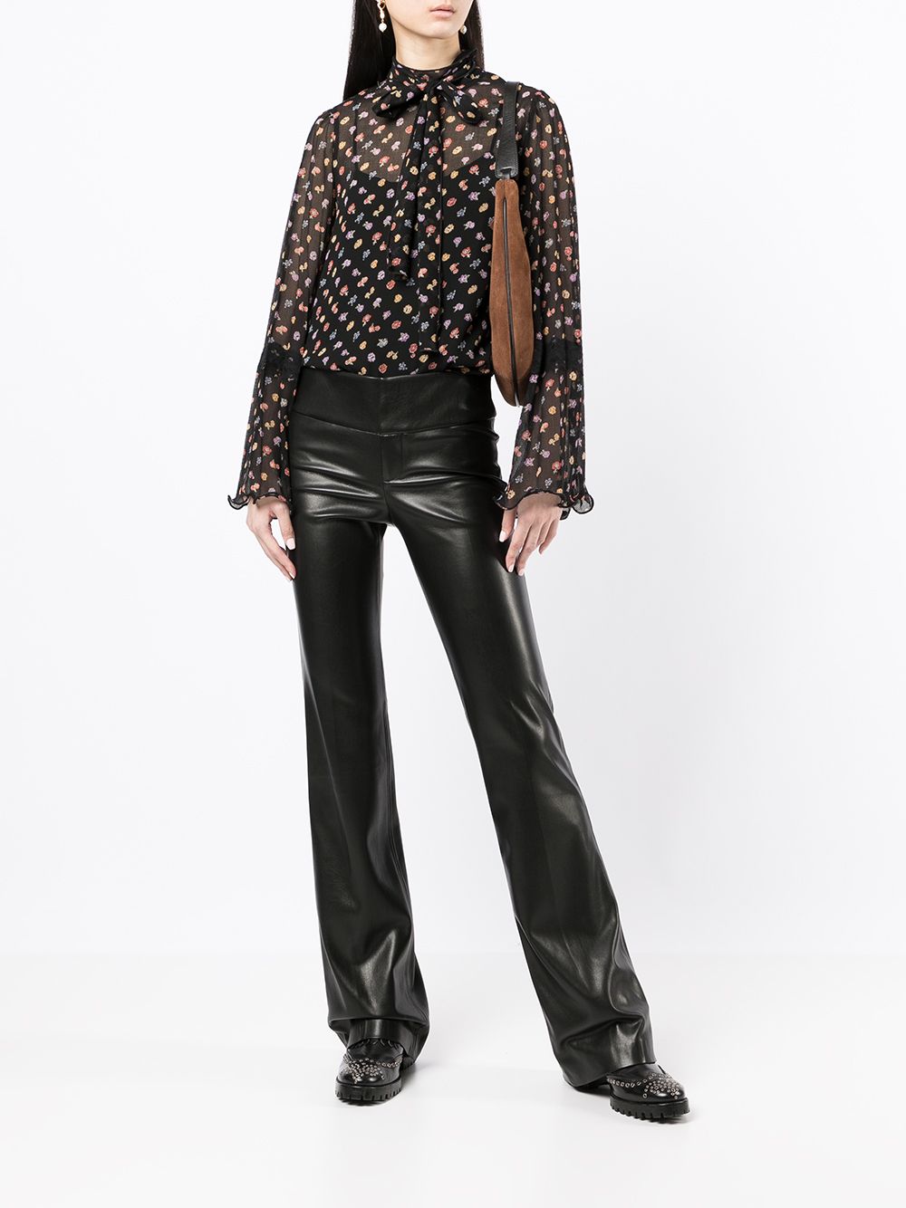 ALICE + OLIVIA alice + olivia olivia Vegan Leather Flared Trousers