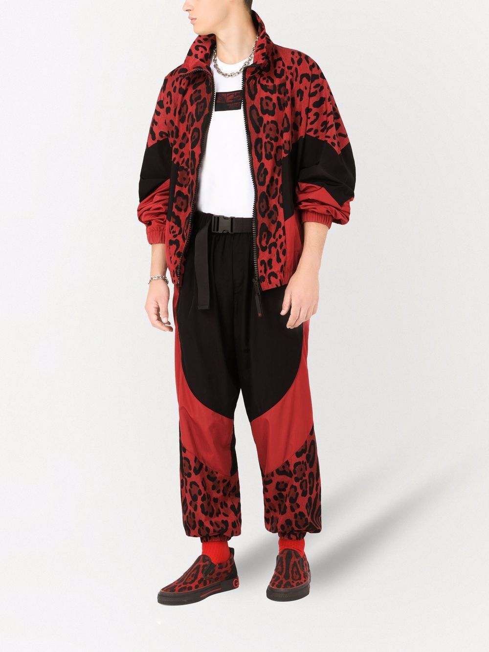 DOLCE & GABBANA Dolce & Gabbana Panelled Leopard-Print Trousers