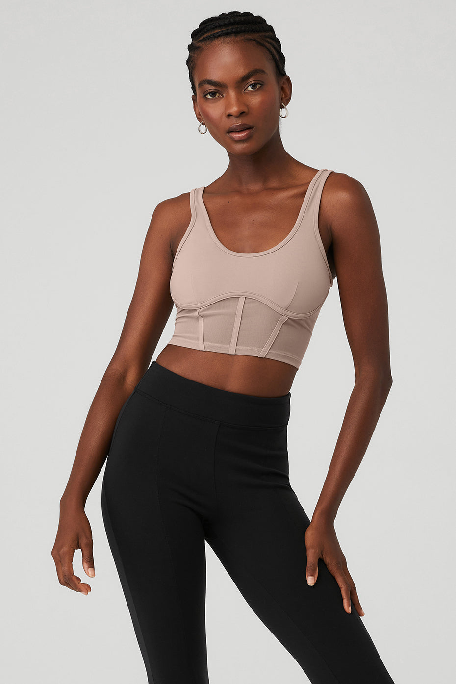 Alo Yoga Airbrush Mesh Corset Tank Top - Espresso | Editorialist