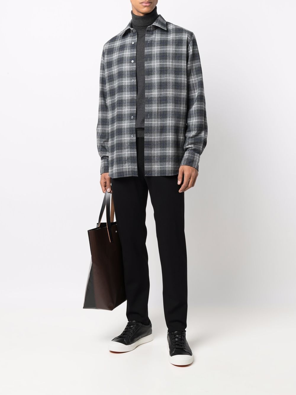 XACUS plaid-check print shirt