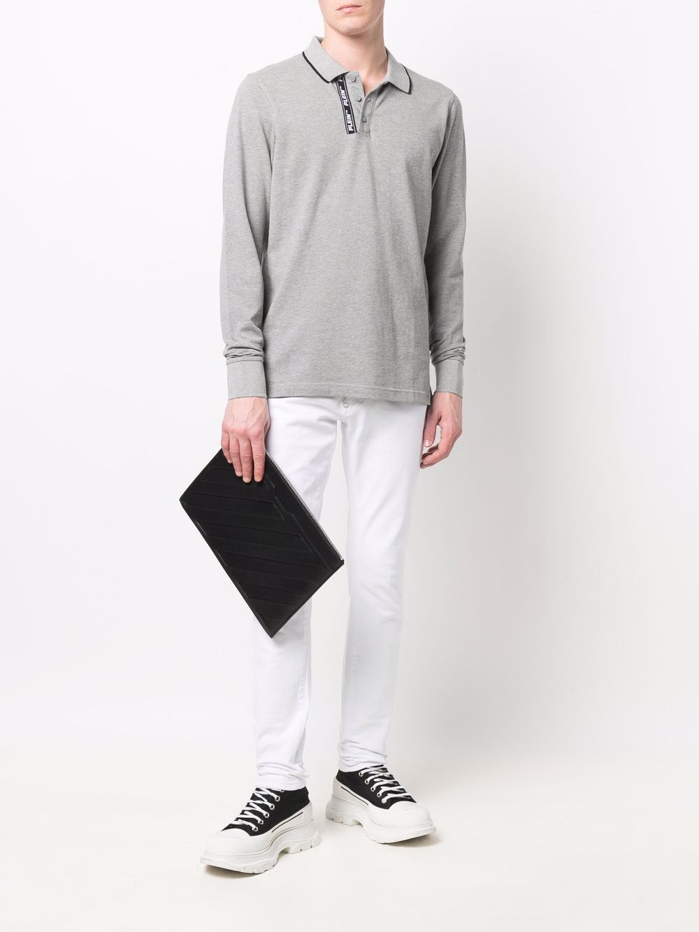 PHILIPP PLEIN logo patch polo shirt